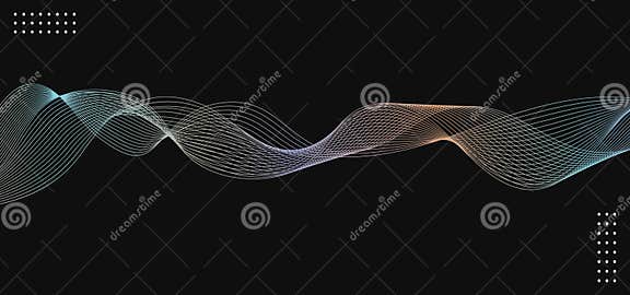 Undulate Gradient Multicolor Lines with Blend Effect. Twisted Ribbon ...