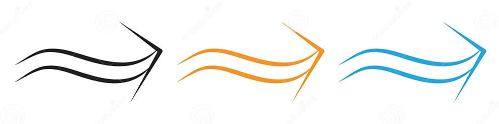 Undulating Arrow Icon Vector Logo Set Collection for Web App Ui Stock ...