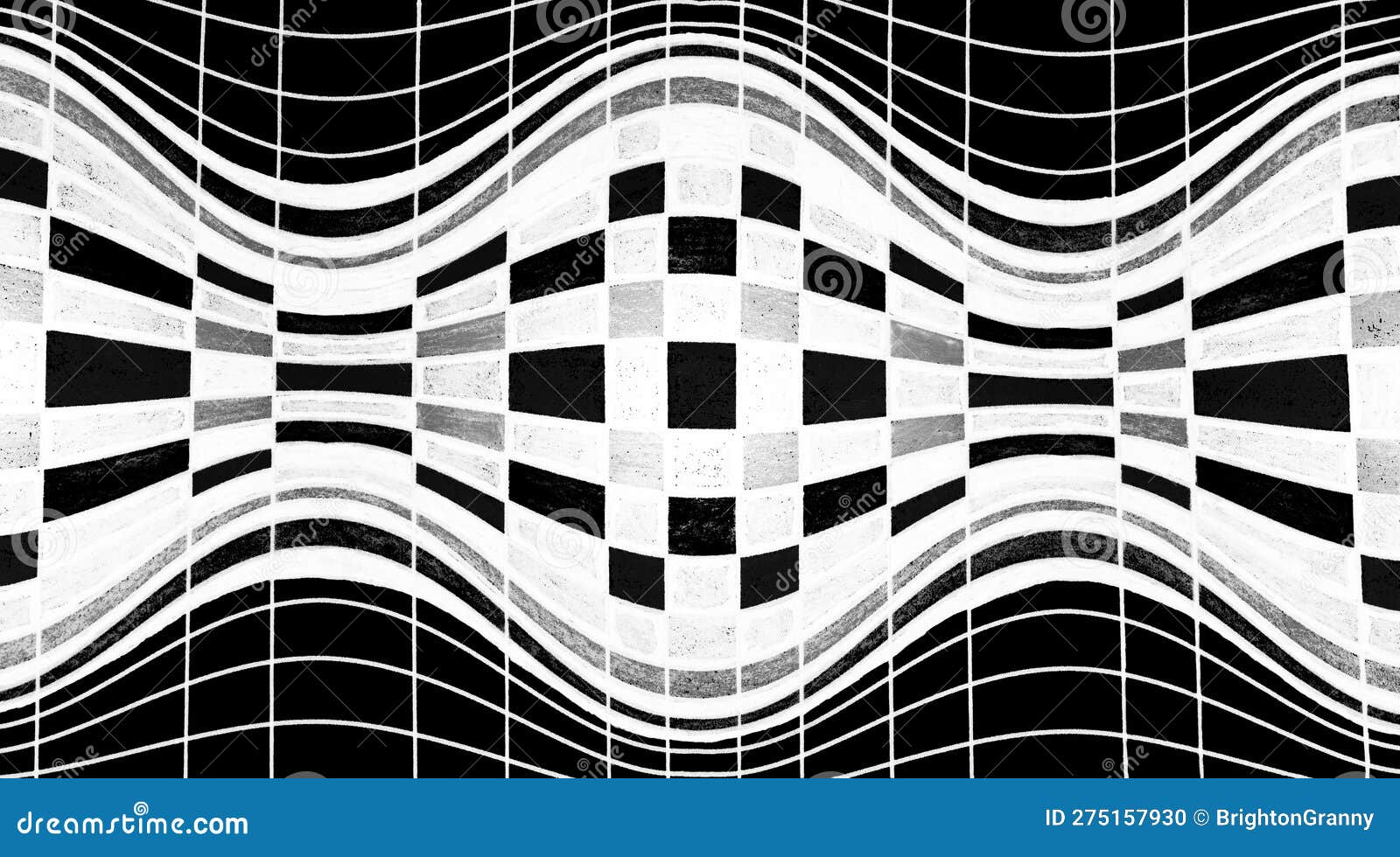 An Undulating Hand Drawn Pattern on a White Background. Stock ...