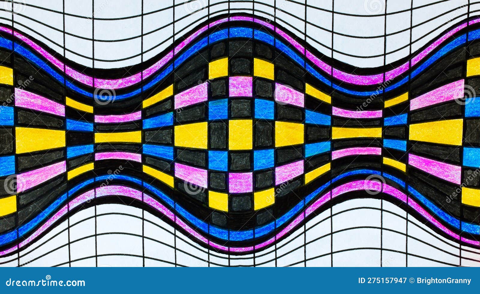 An Undulating Hand Drawn Pattern on a White Background. Stock ...