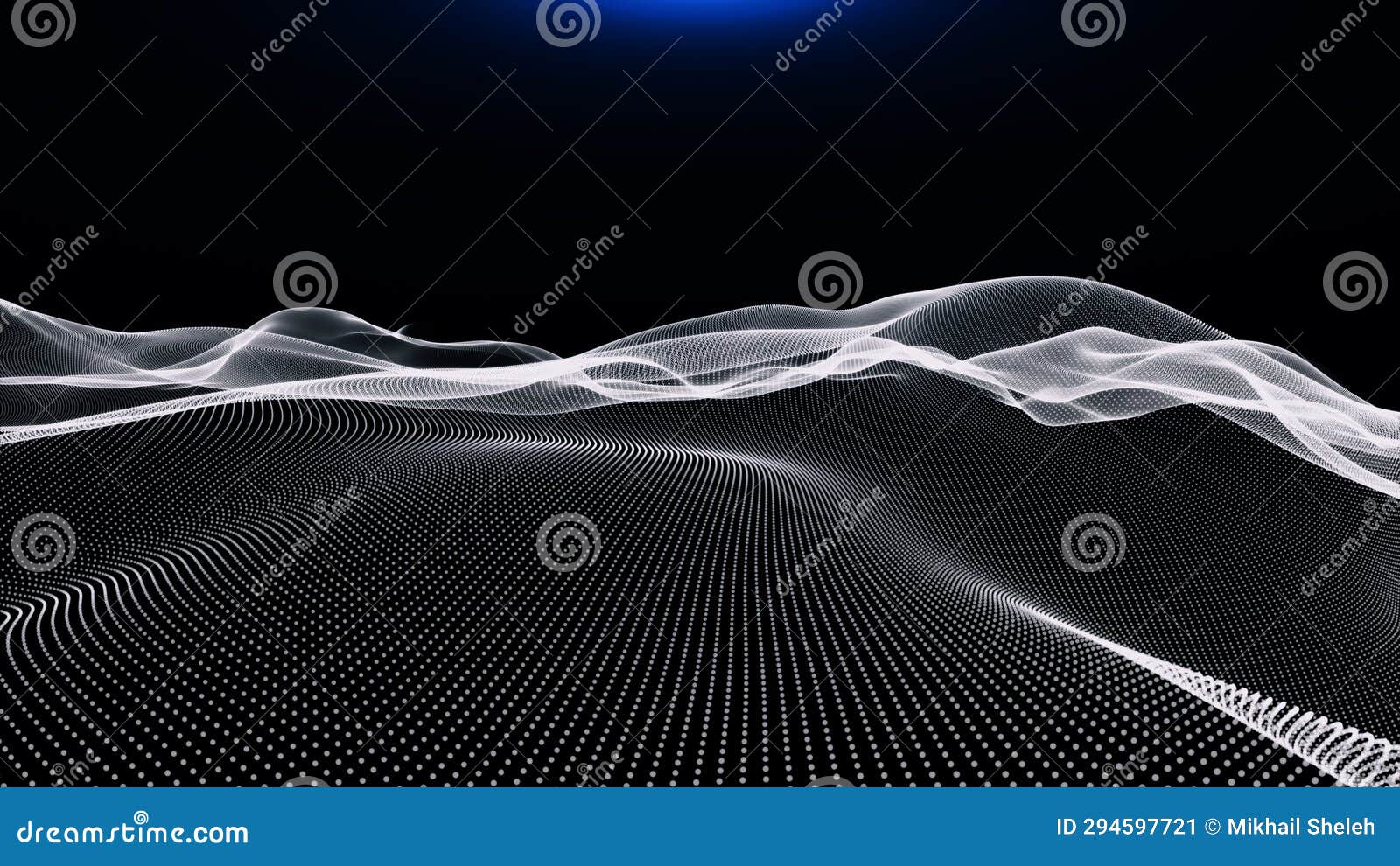 An Undulating Ocean Surface of Closely Spaced White Particles Stock ...