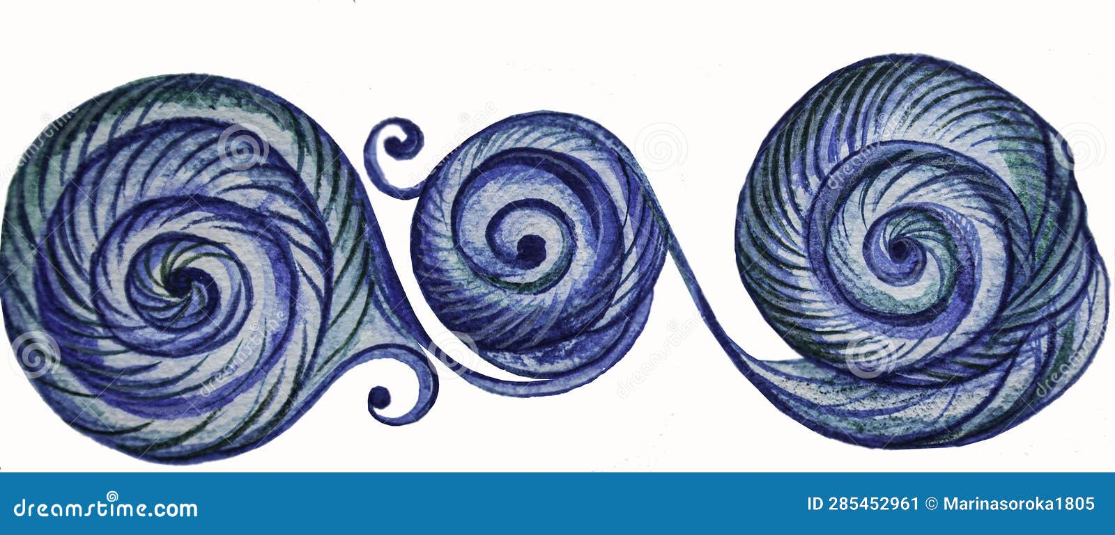 Undulating Pattern Circles Blue Color Closeup Details. Stock ...