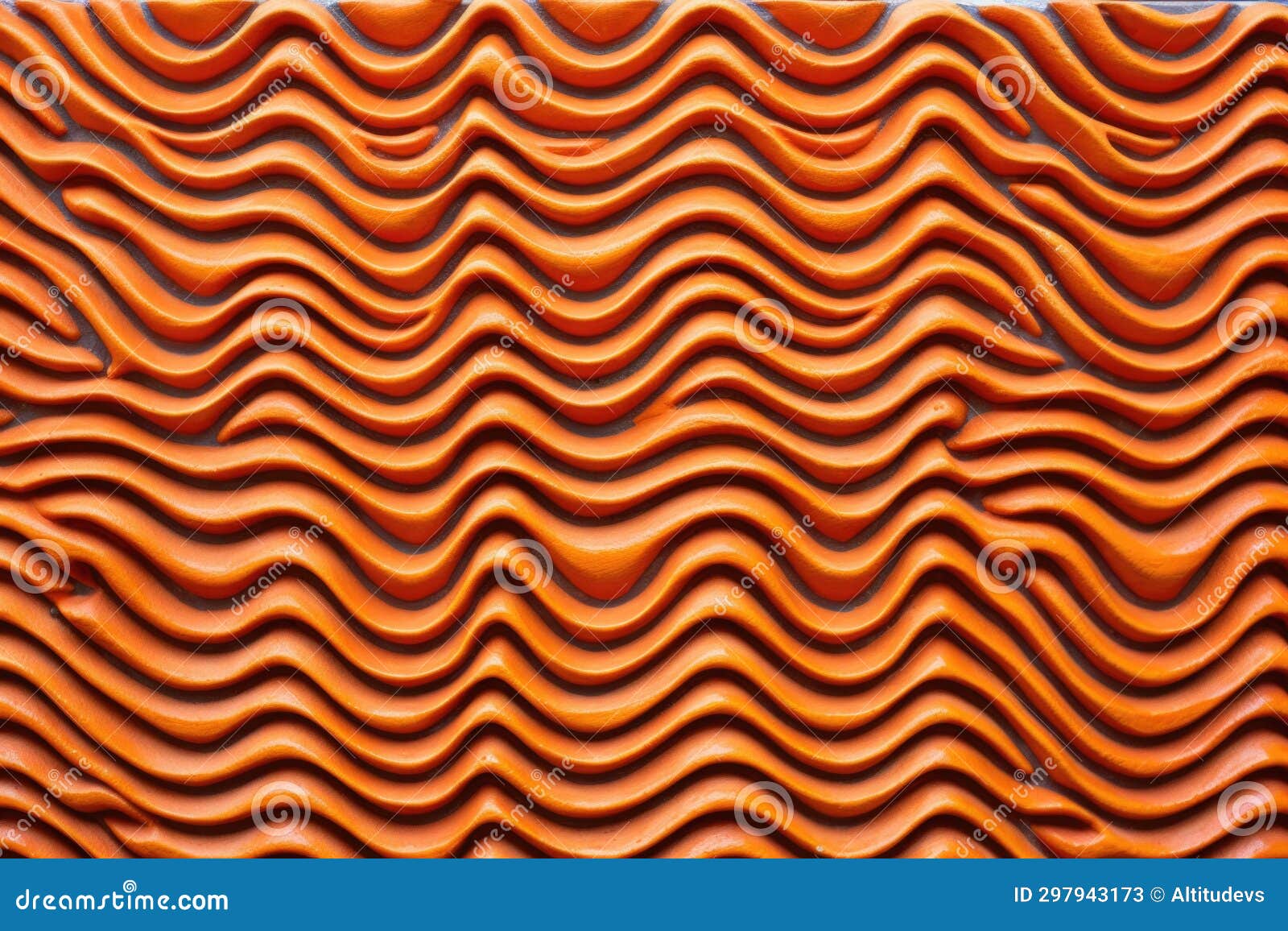 Undulating Pattern on an Orange Brick Wall Stock Image - Image of ...