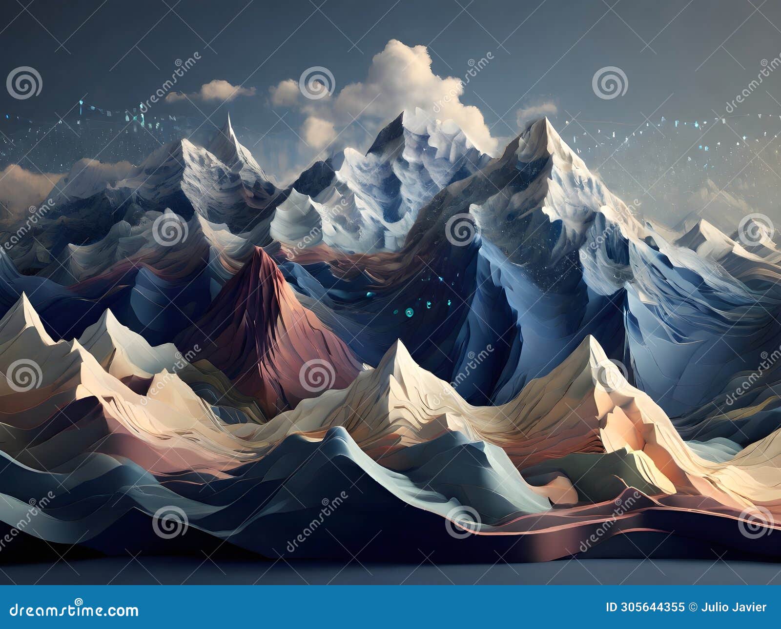 A Wavy Mountain Range Depicting Global Market Chart Stock Illustration ...