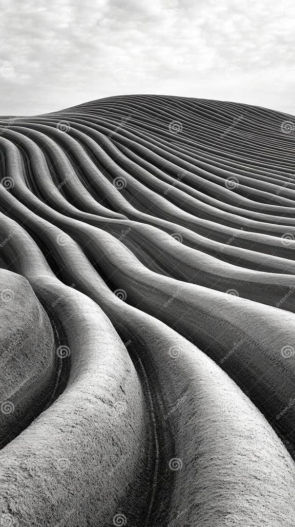 Undulating Sand Dunes Create a Mesmerizing Pattern in a Monochrome ...