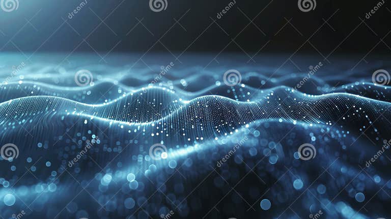 Undulating Wave of Blue Lights Stock Photo - Image of gradient, lights ...