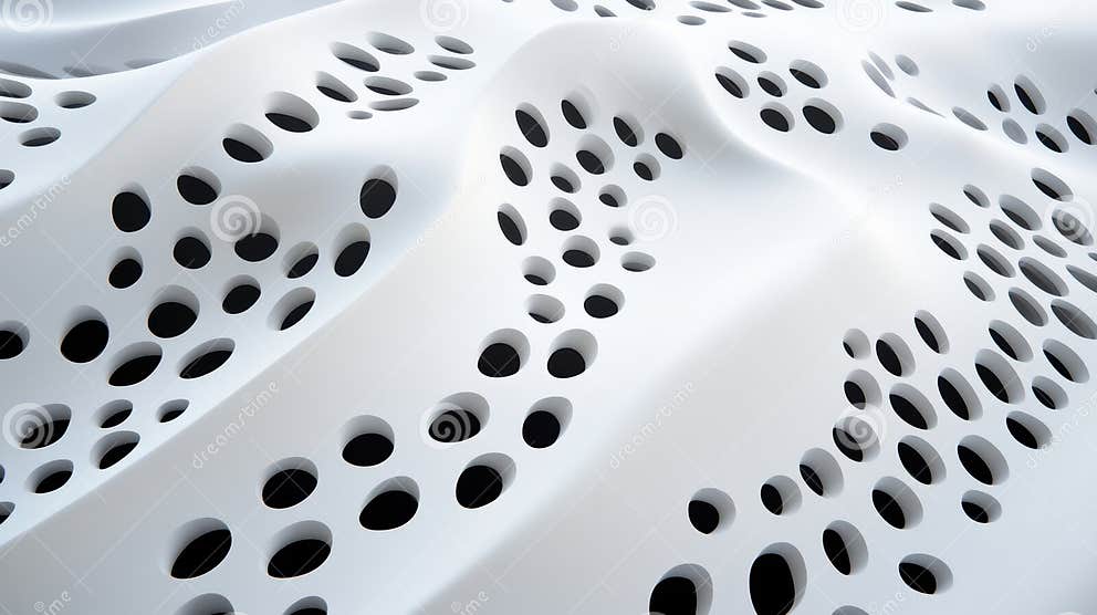 Undulating White Surface with Circular Perforations Creates a Modern ...