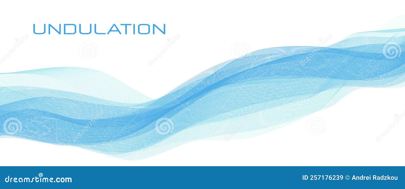 Undulation. Bluish Complicated Waves by Thin Flowing Lines Stock Vector ...
