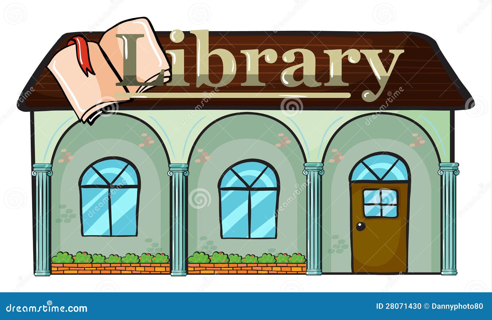 Une biblioth?que illustration stock. Illustration du extérieur - 28071430