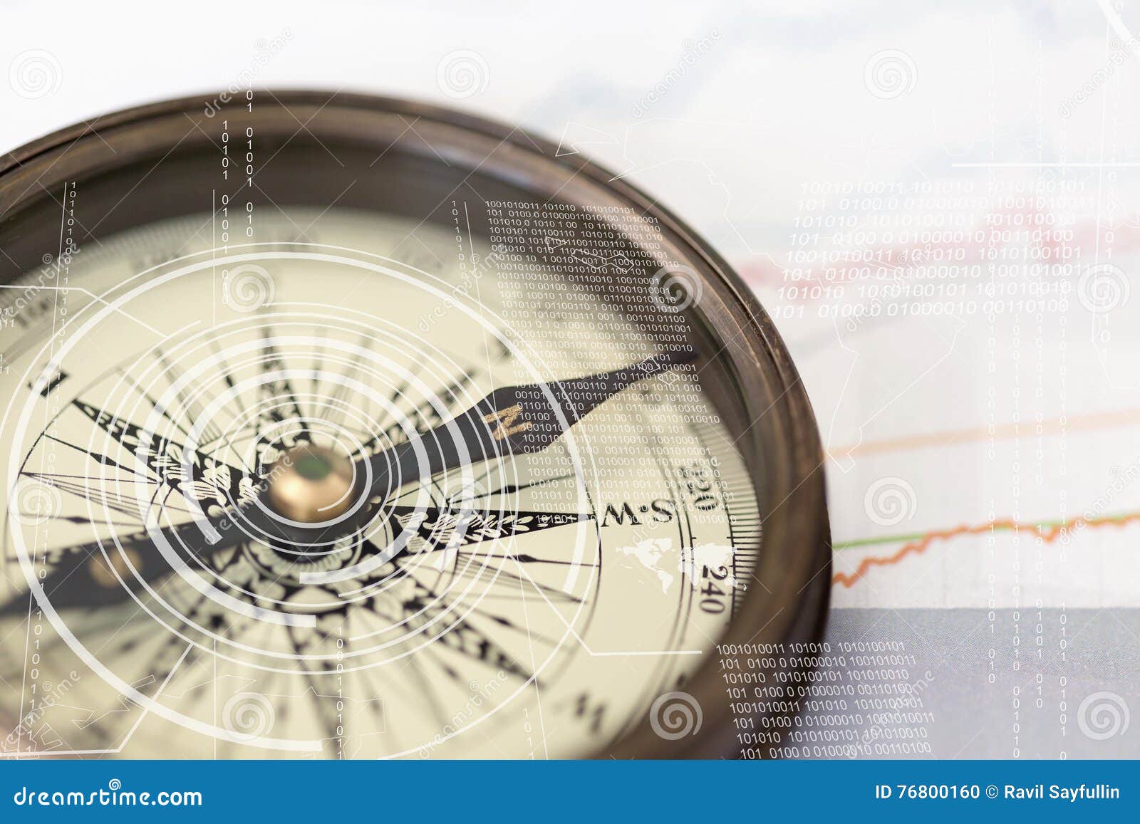 Une Boussole Sur Des Diagrammes Photo stock - Image du plan, flèche ...