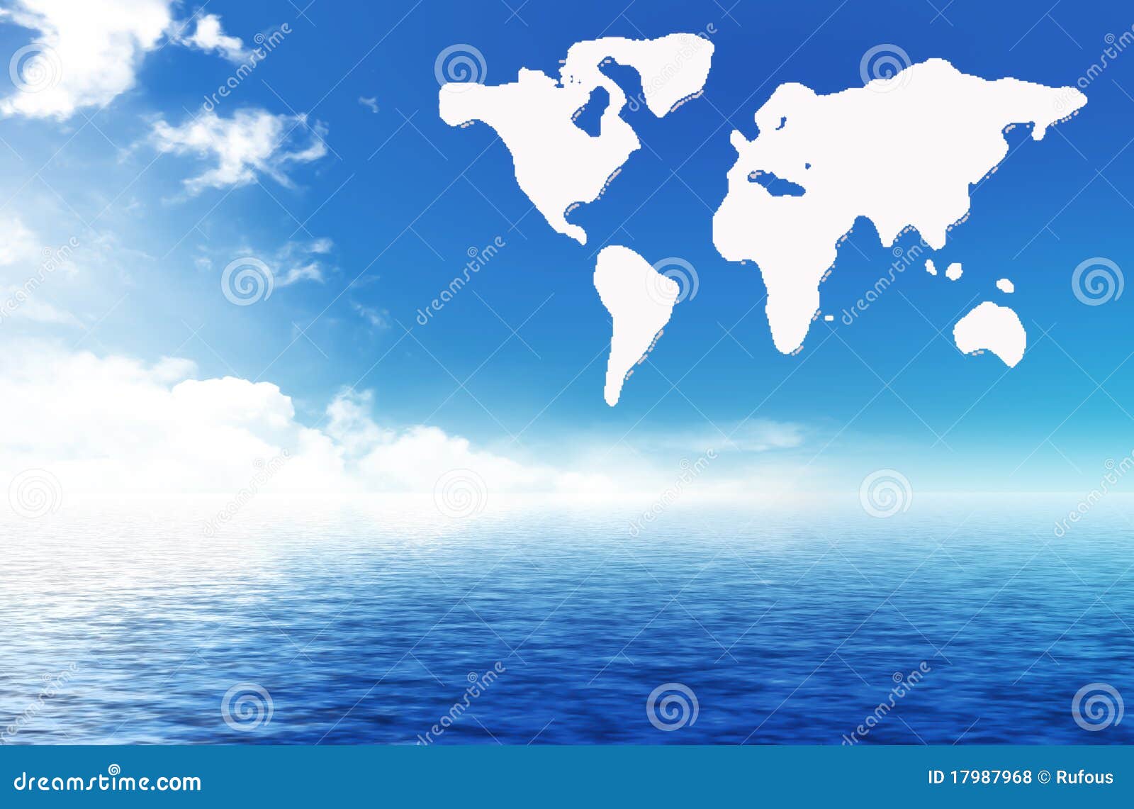 Une Carte Du Monde Sur La Mer Illustration Stock - Illustration du ...