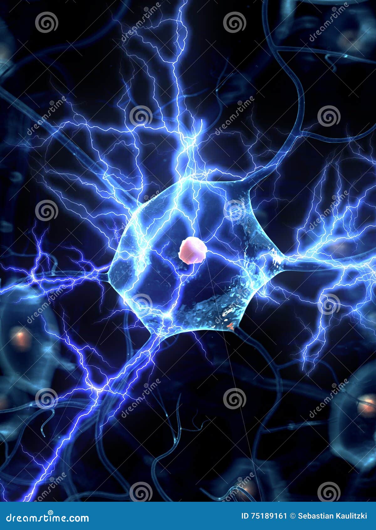 Une cellule nerveuse illustration stock. Illustration du inflammation ...