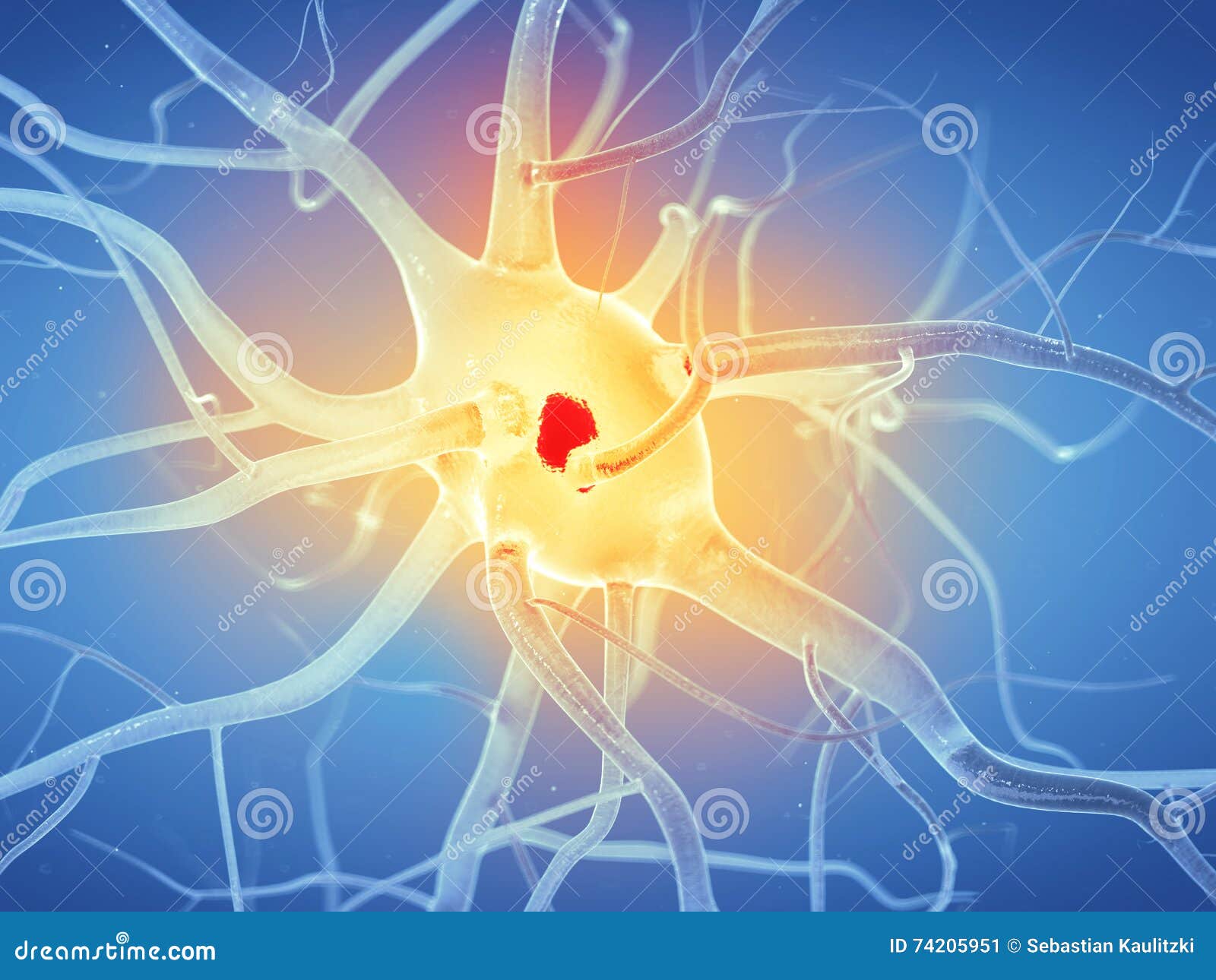 Une Cellule Nerveuse Active Illustration Stock - Illustration du esprit ...