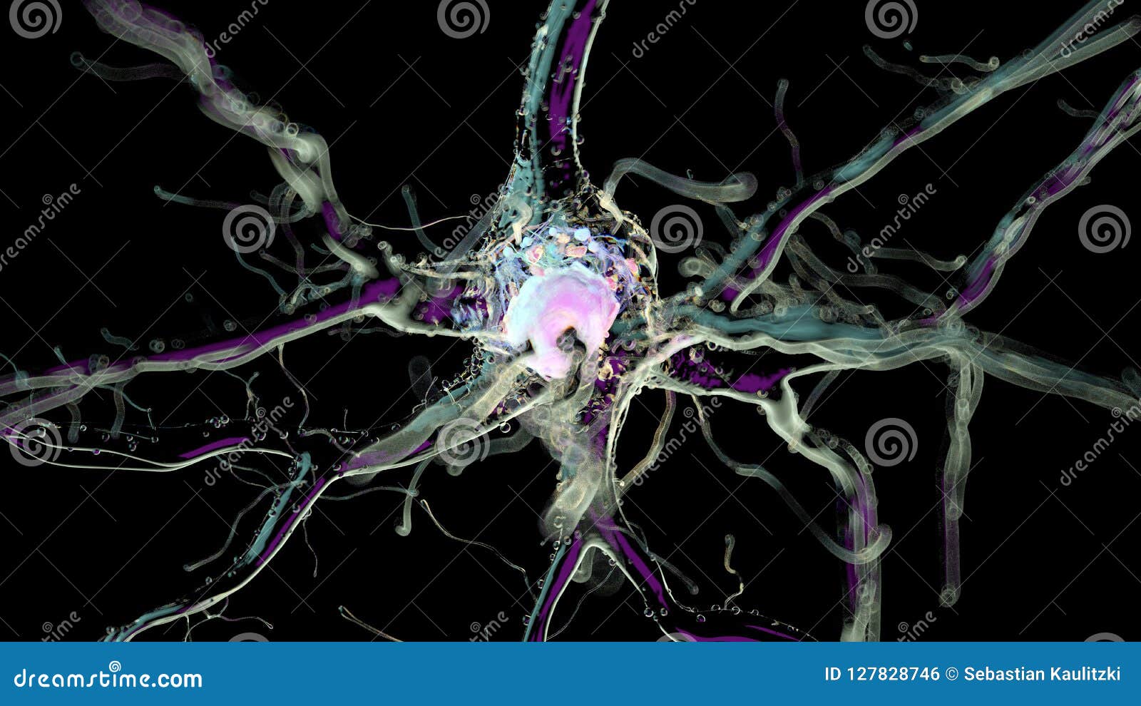 Une Cellule Nerveuse Humaine Illustration Stock - Illustration of nerf ...