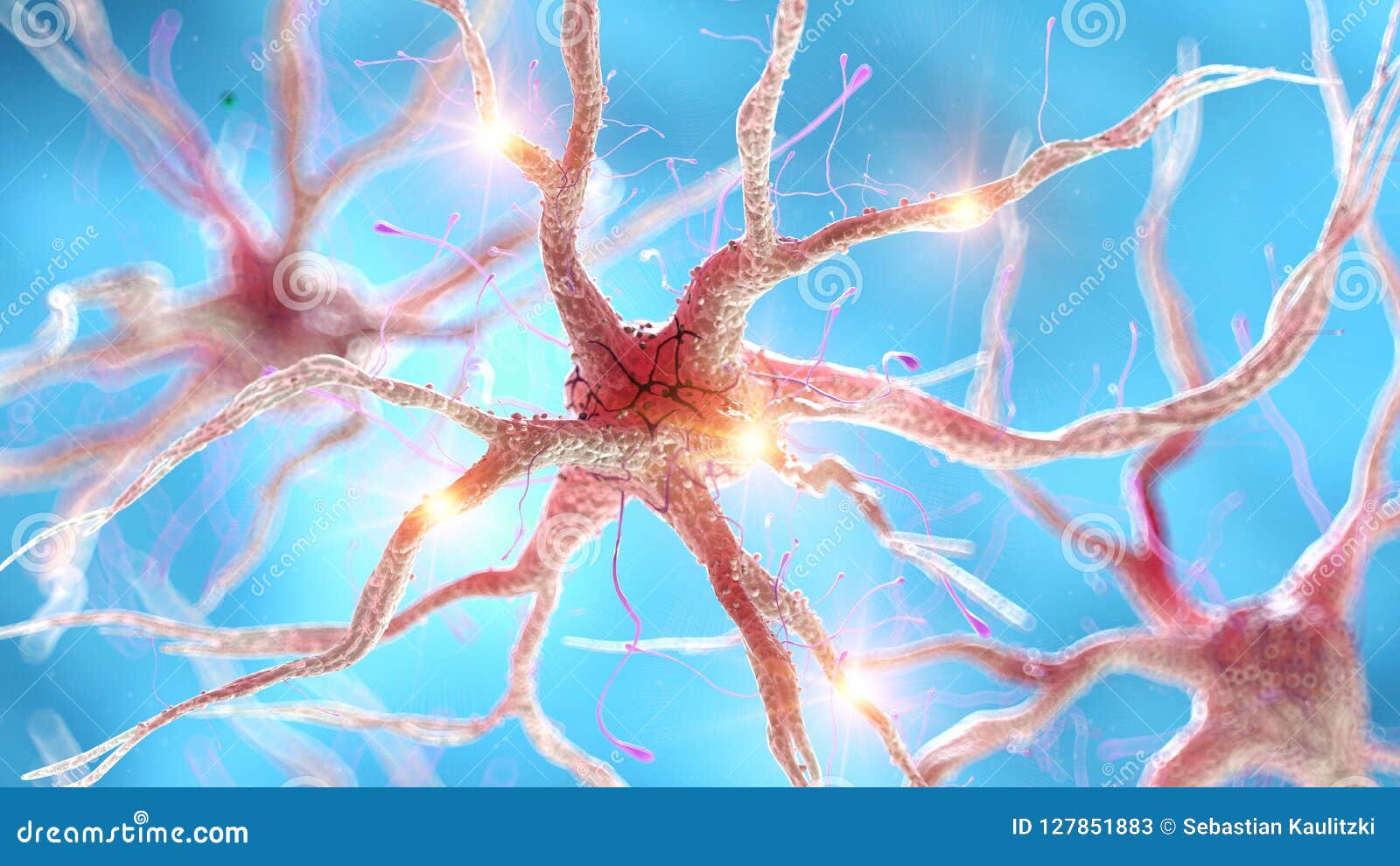 Une Cellule Nerveuse Humaine Active Illustration Stock - Illustration ...