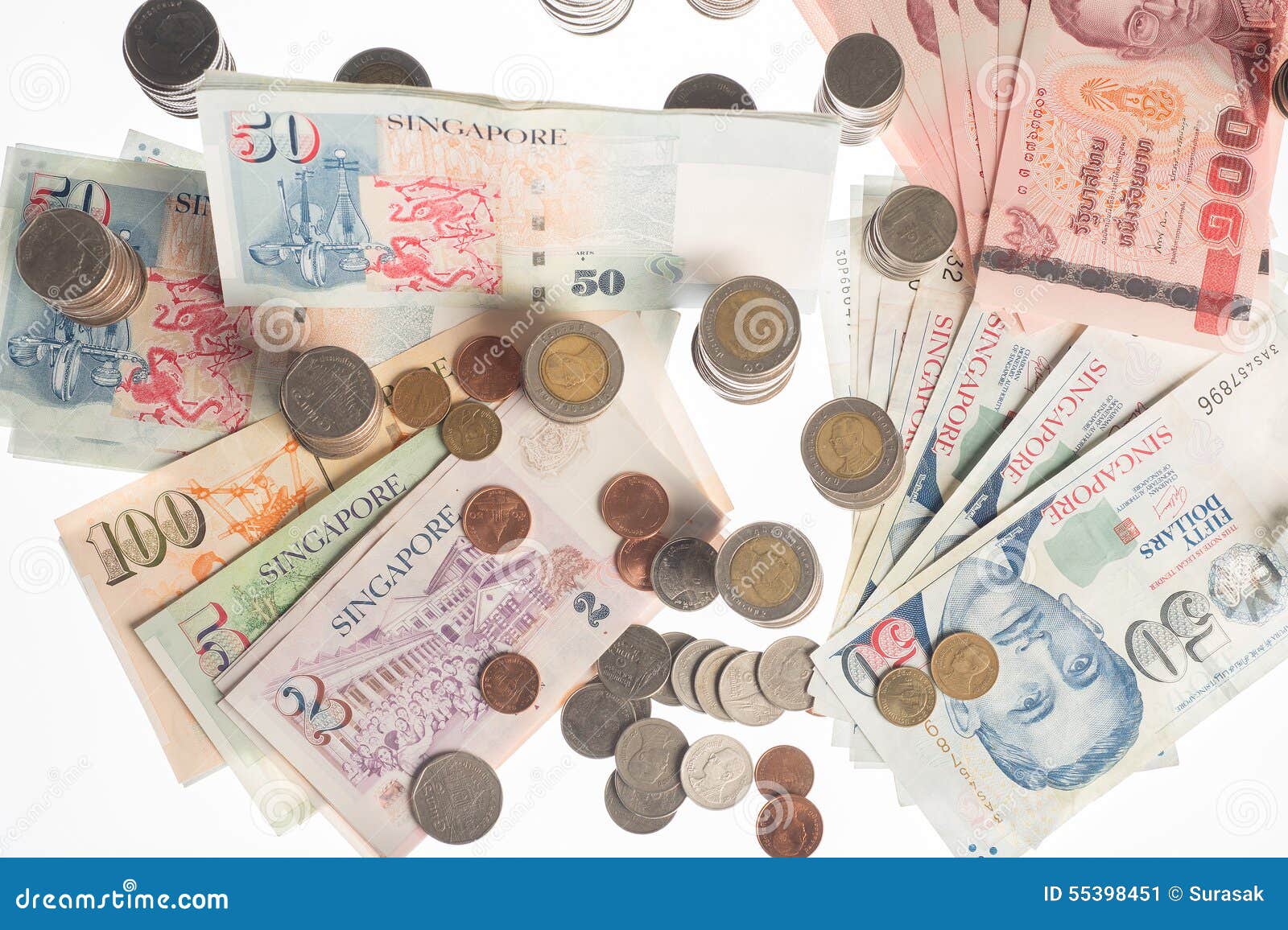 Une Collection De Diverses Devises Des Pays Le Globe Image stock ...