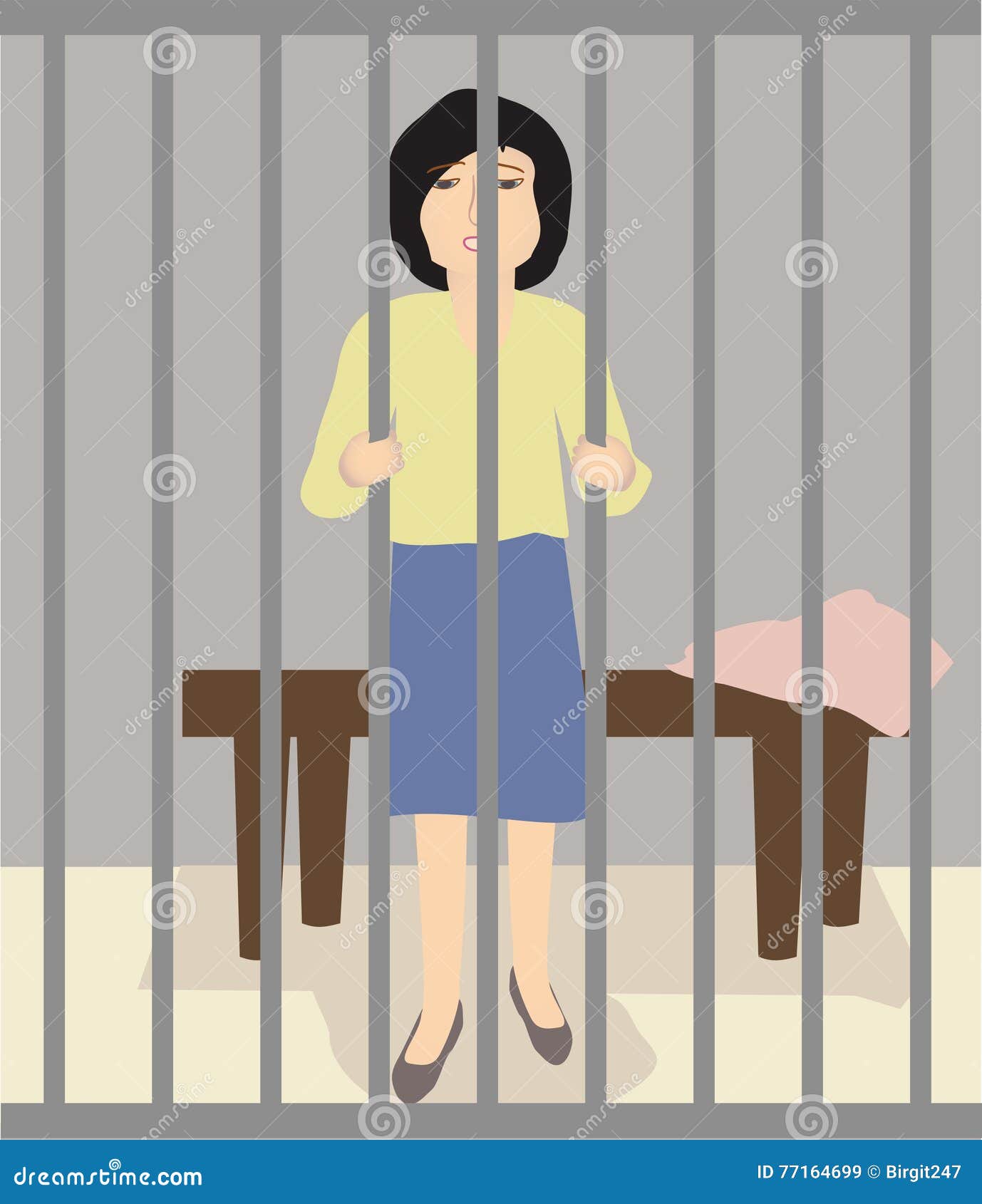 Une femme en prison illustration de vecteur. Illustration du vecteur ...