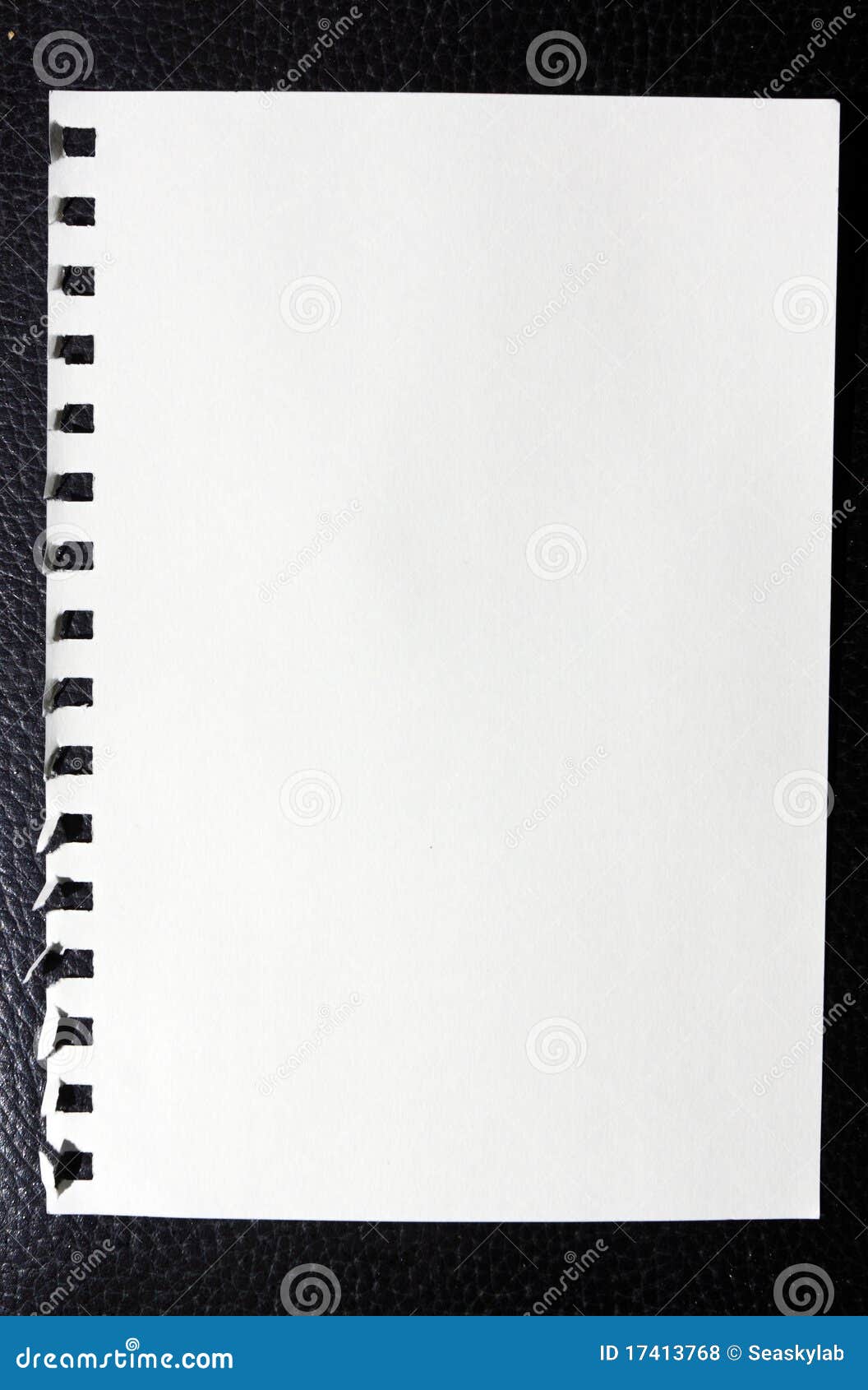 Une feuille de cahier photo stock. Image du conception - 17413768