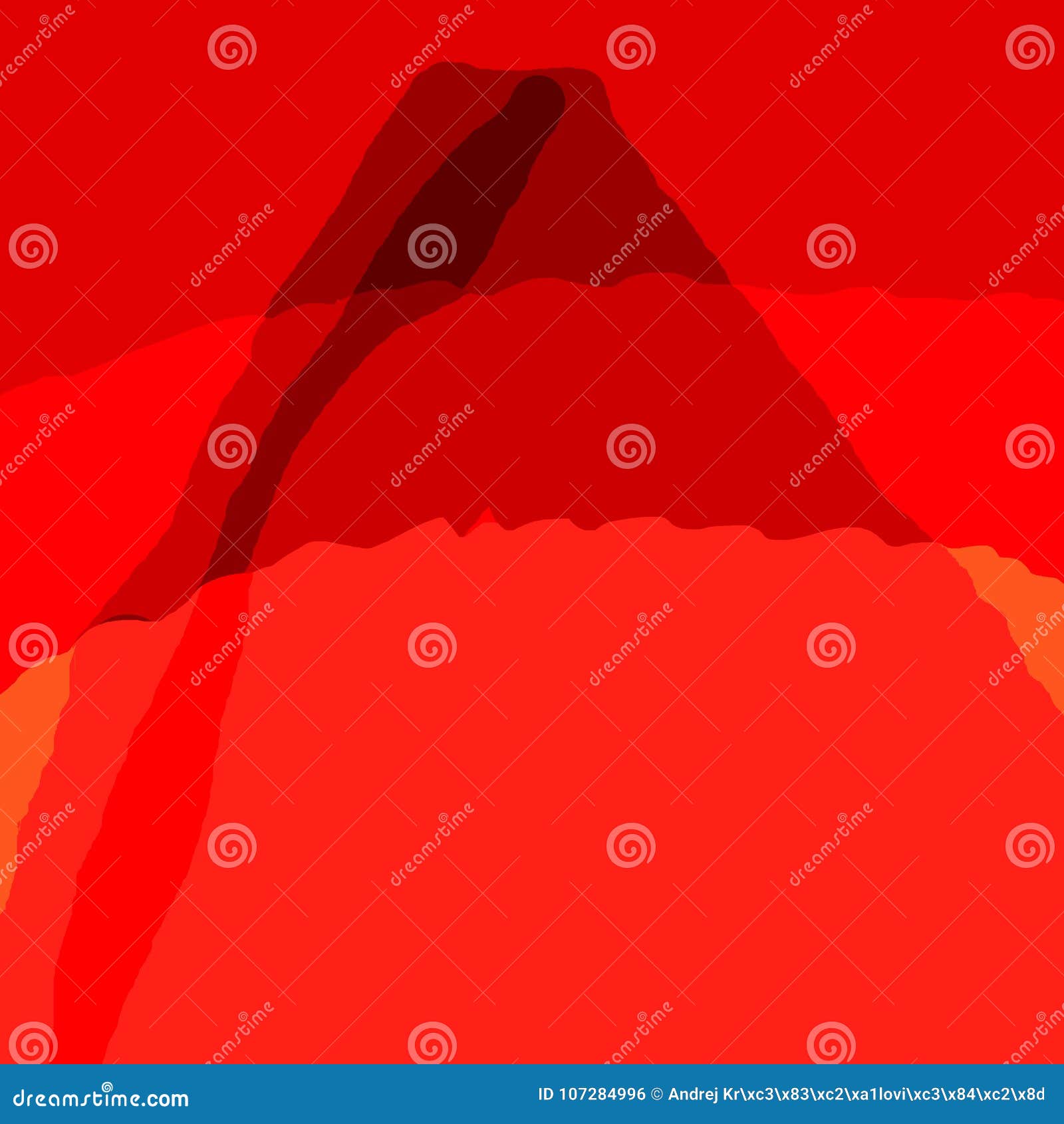 Une Illustration Rouge Simple D'erruption De Volcan Illustration Stock ...