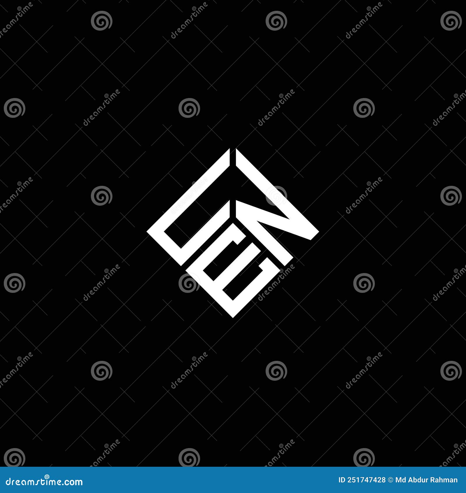 UNE Letter Logo Design On Black Background. UNE Creative Initials ...