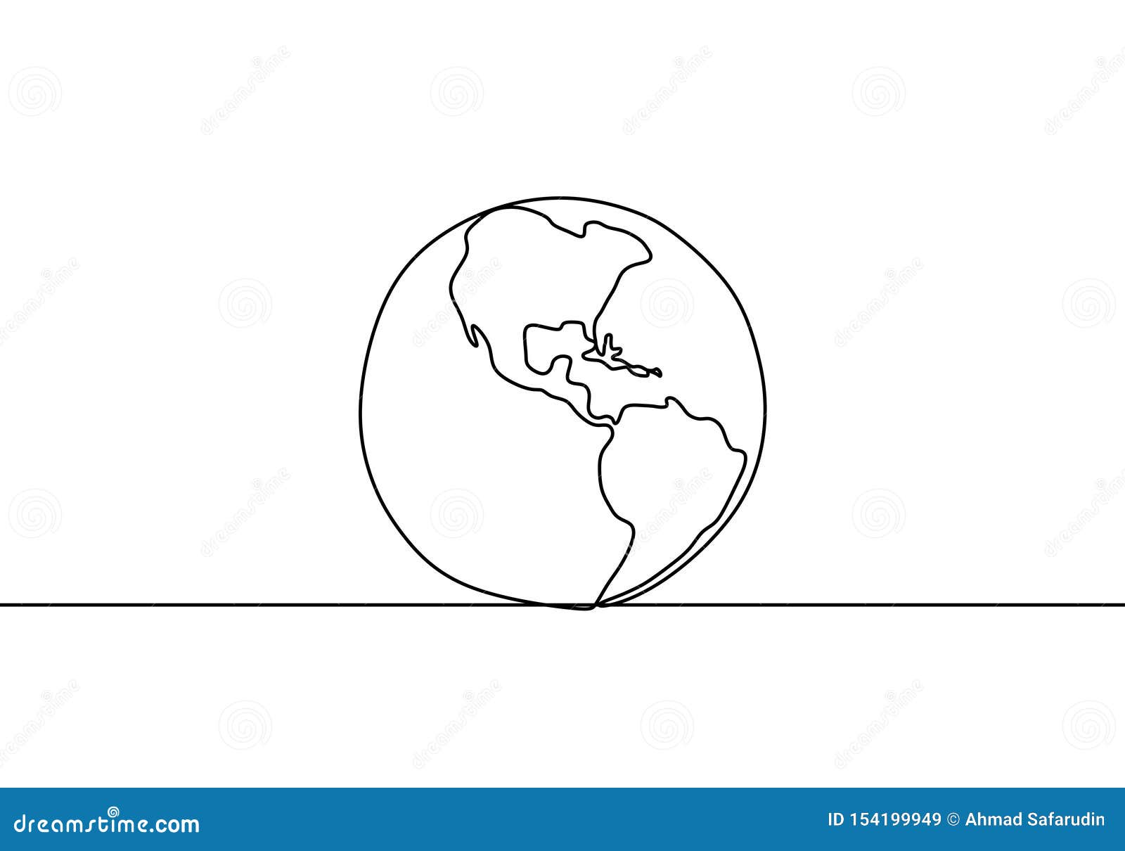 Une Ligne Conception Continue De Globe De La Terre Du Monde De Style