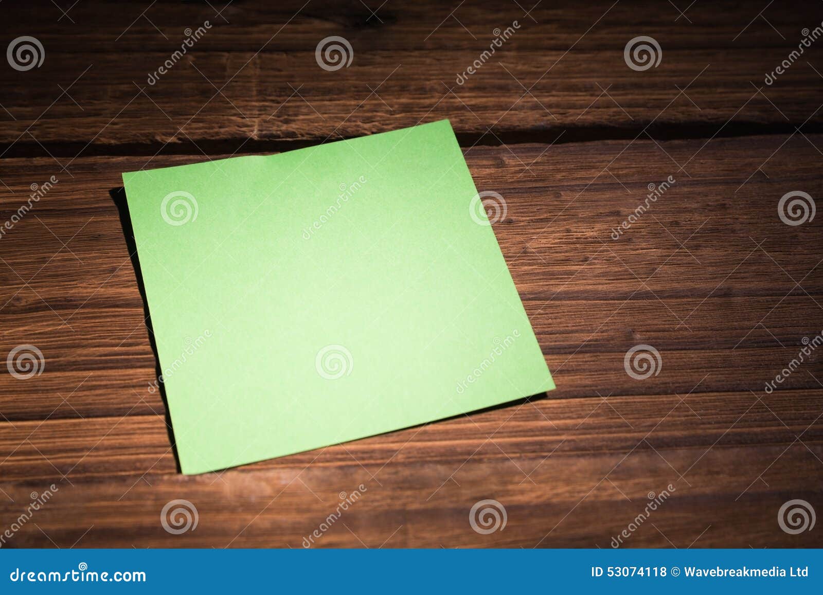 Une note de post-it verte photo stock. Image du adhésif - 53074118