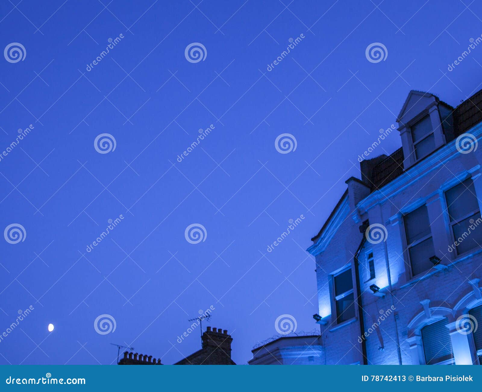 Une nuit bleue image stock. Image of sonner, nightlife - 78742413