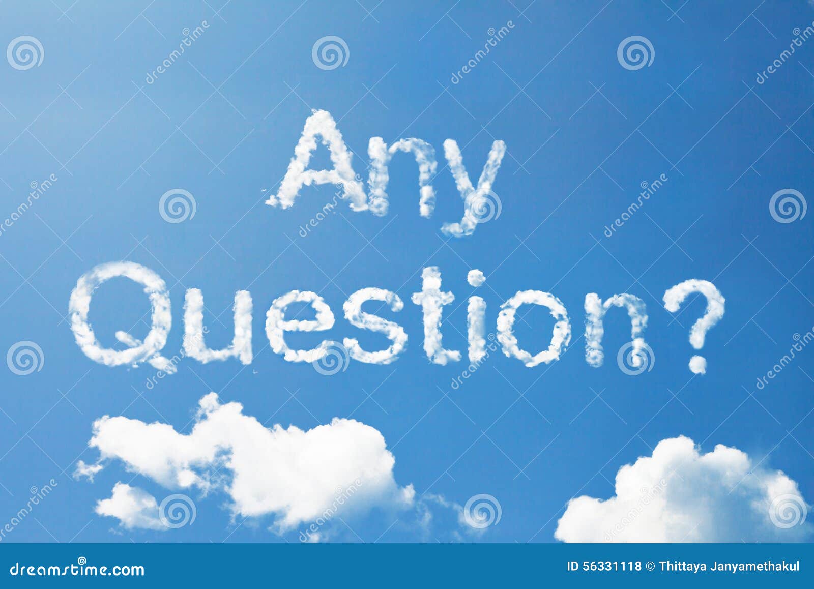 Une Question ? Un Mot De Nuage Sur Le Ciel Photo stock - Image of ...