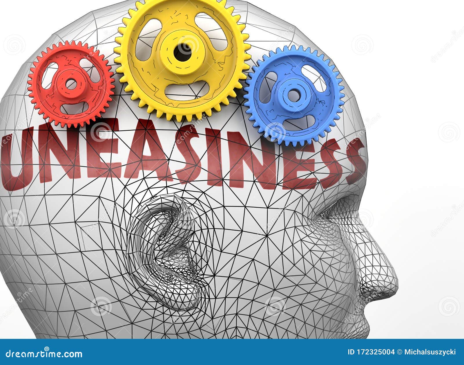 Uneasiness and Human Mind - Pictured As Word Uneasiness Inside a Head ...