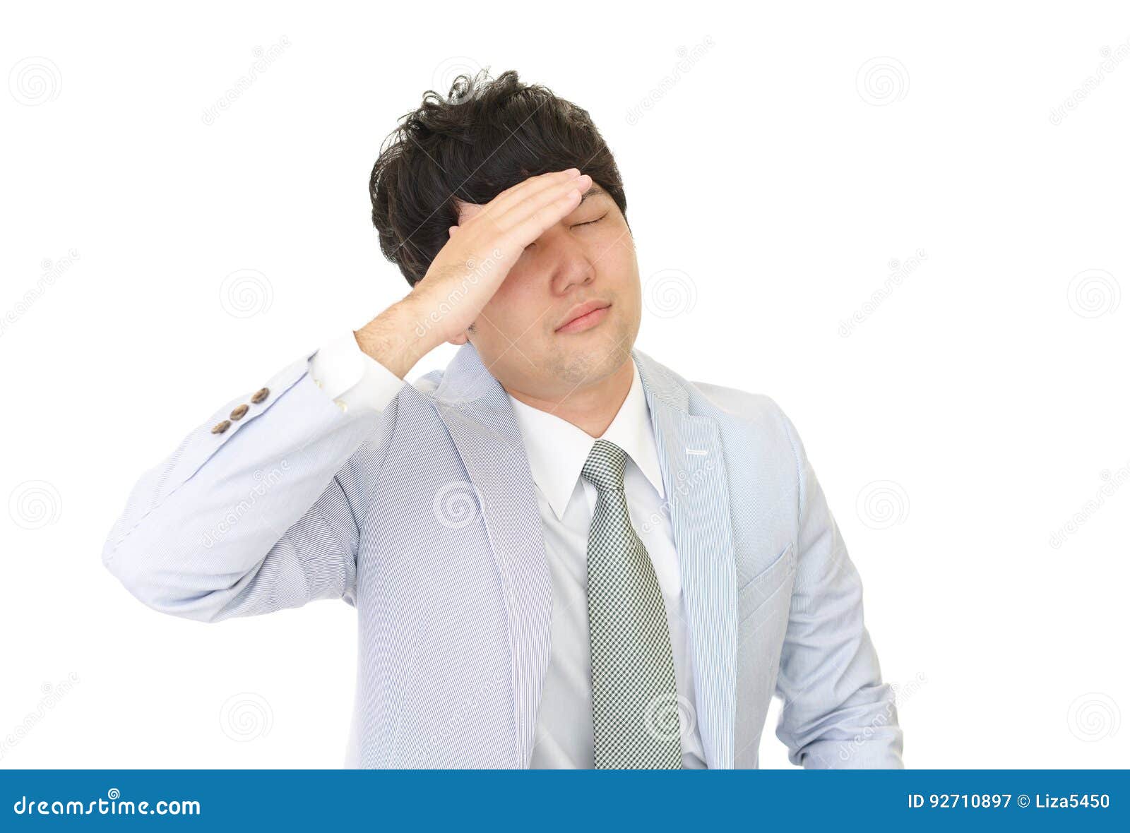 Uneasy Asian businessman stock image. Image of people - 92710897