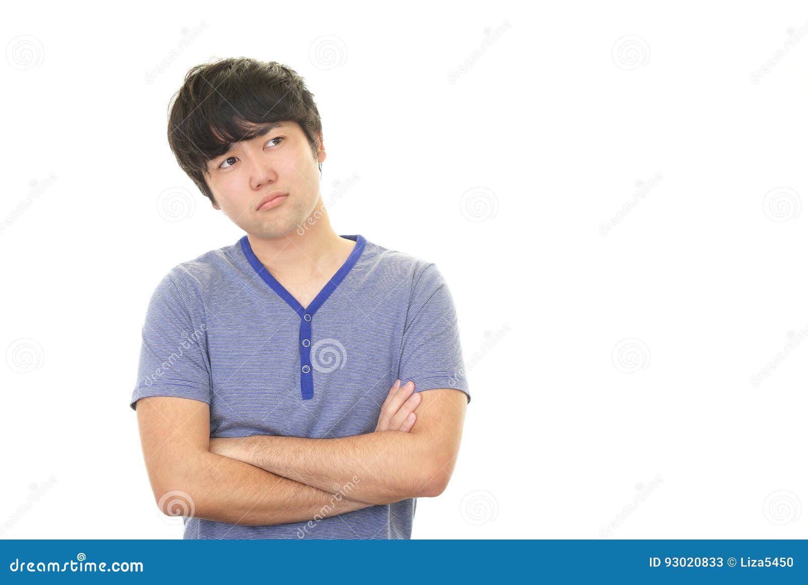 Uneasy Asian man stock image. Image of beauty, anxiety - 93020833
