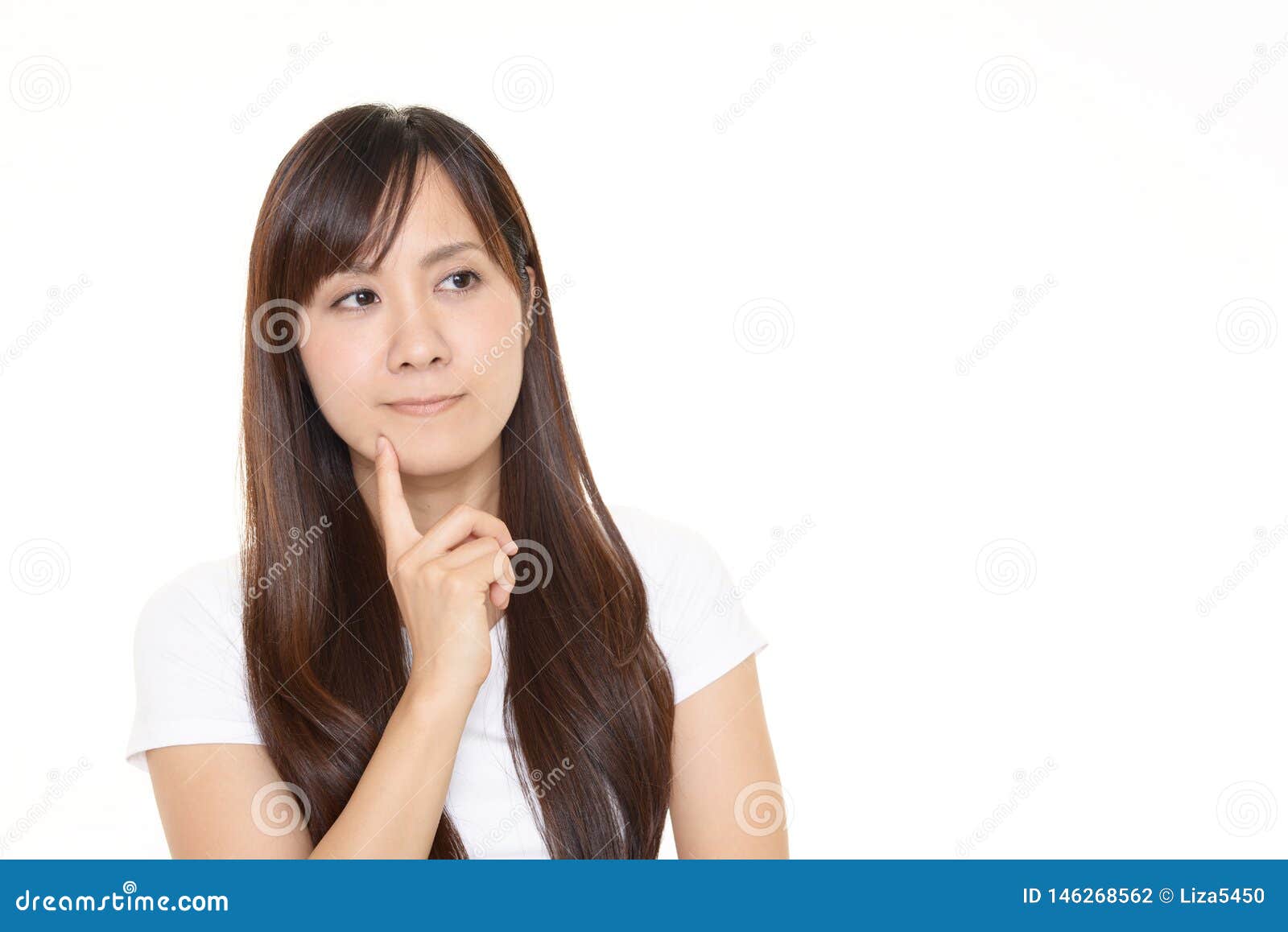 Uneasy Asian woman stock photo. Image of frustration - 146268562