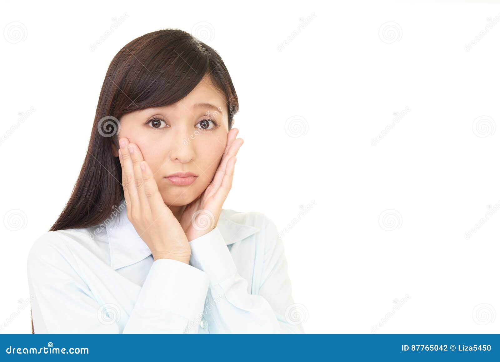 Uneasy Asian woman stock photo. Image of lady, japan - 87765042