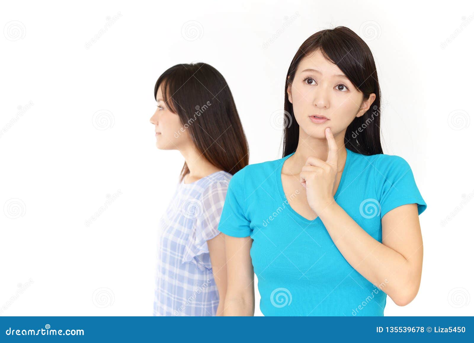 Uneasy Asian women stock photo. Image of angry, embarrassment - 135539678