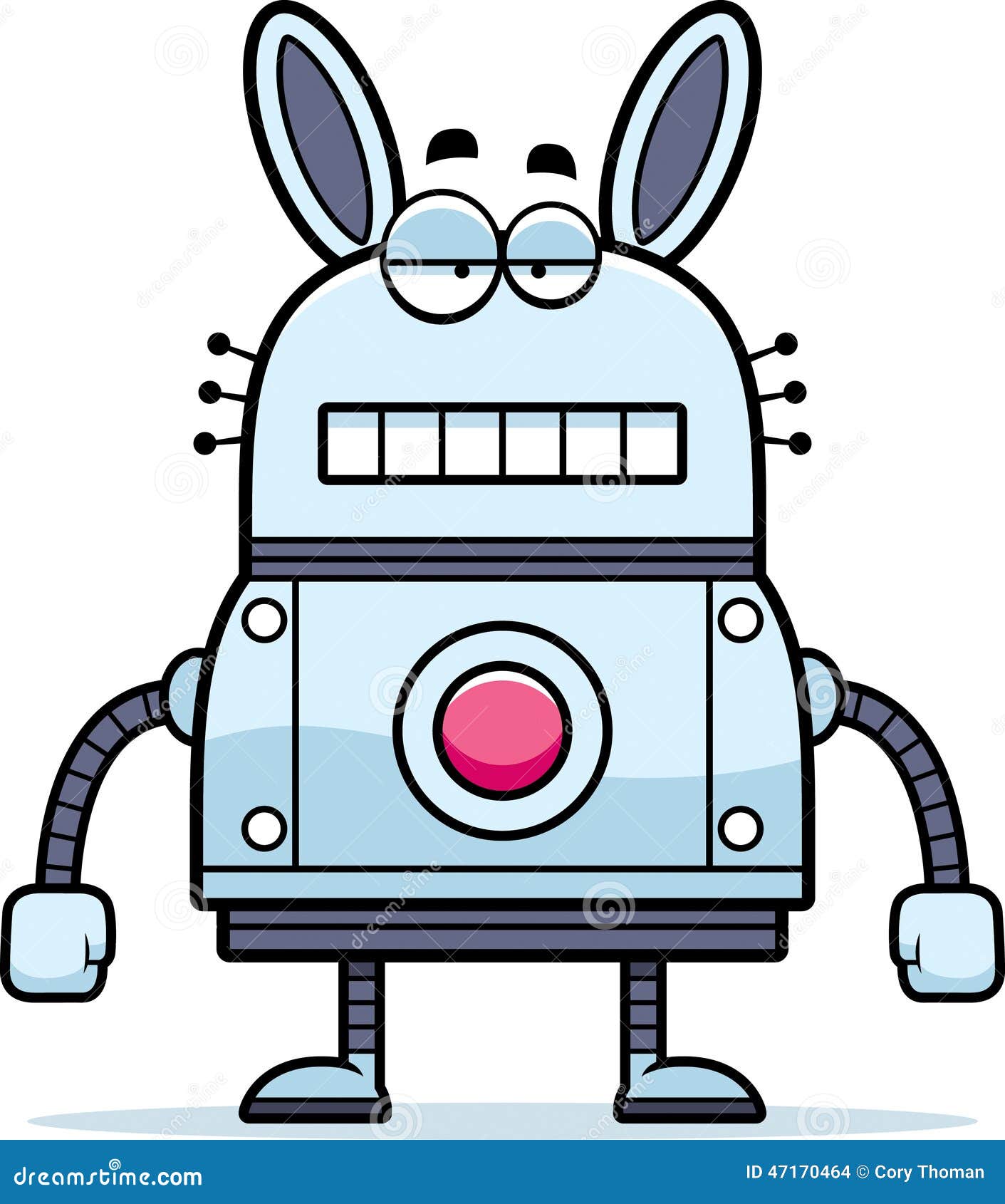 Unemotional Cartoon Robot Rabbit Stock Vector - Illustration of machine ...