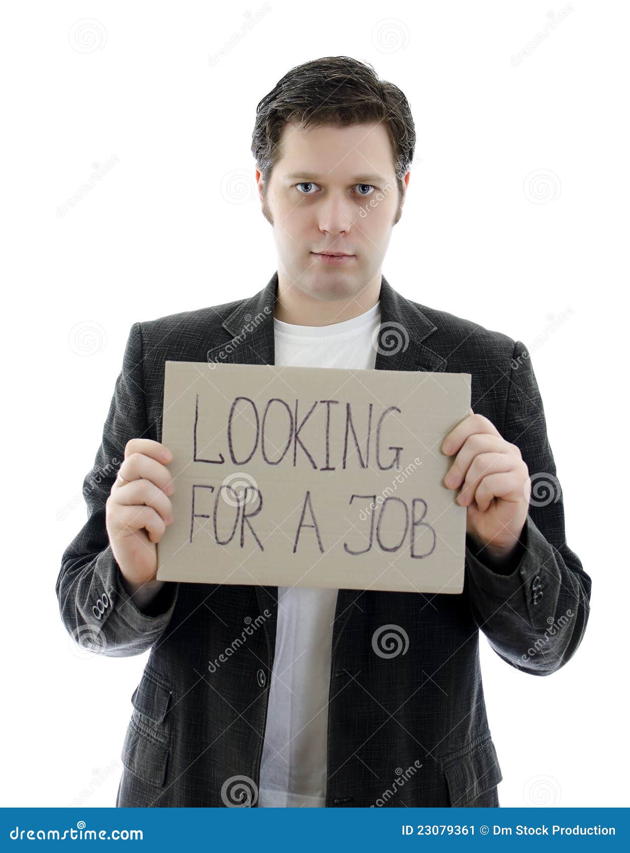 Unemployed Businessman with a Sign Stock Image - Image of jobless ...