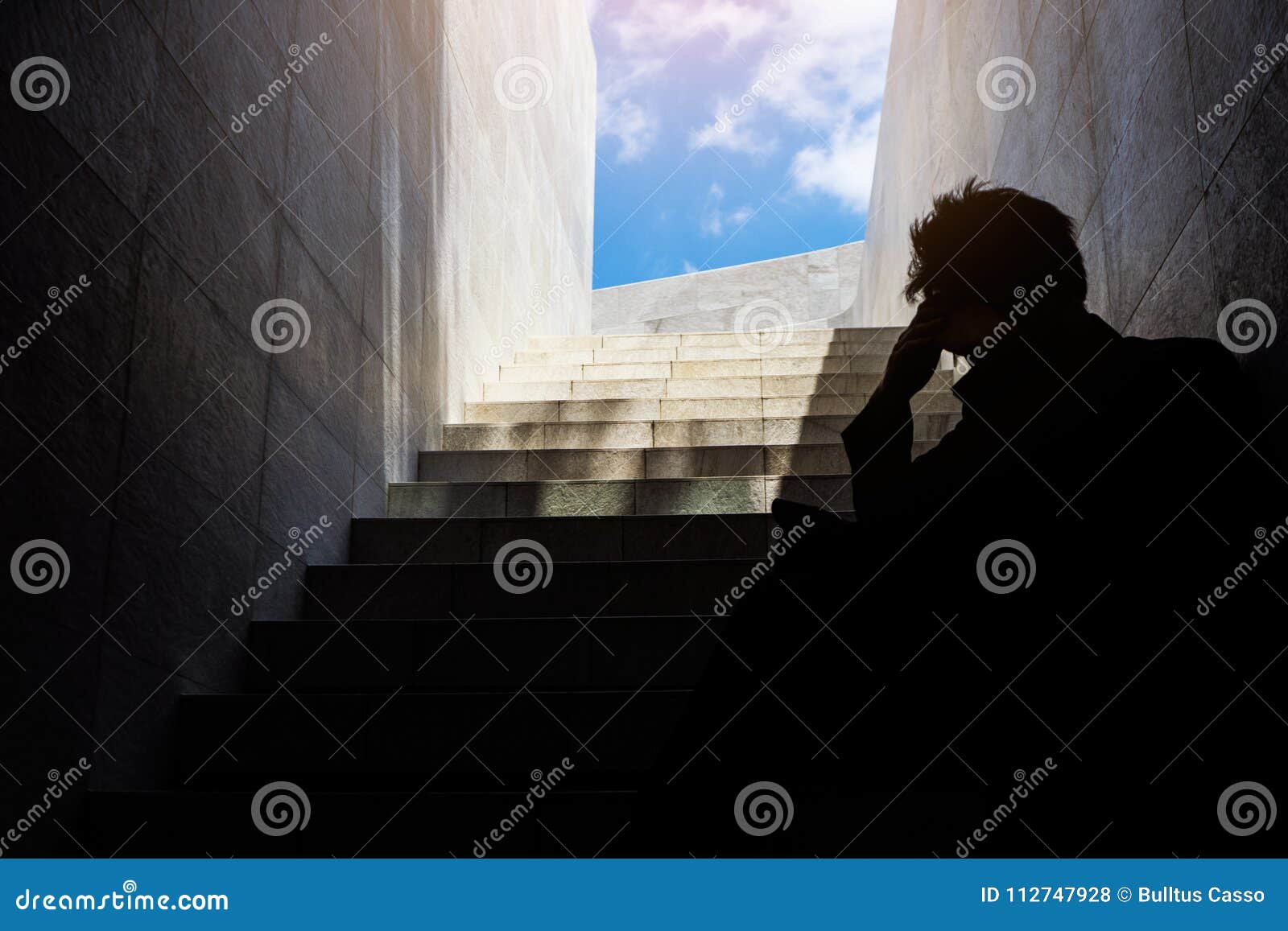 Unemployed Businessman Stress Sitting on Stair. Stock Photo - Image of ... Unemployed Businessman Stress Sitting on Stair. Stock Photo - Image of ...