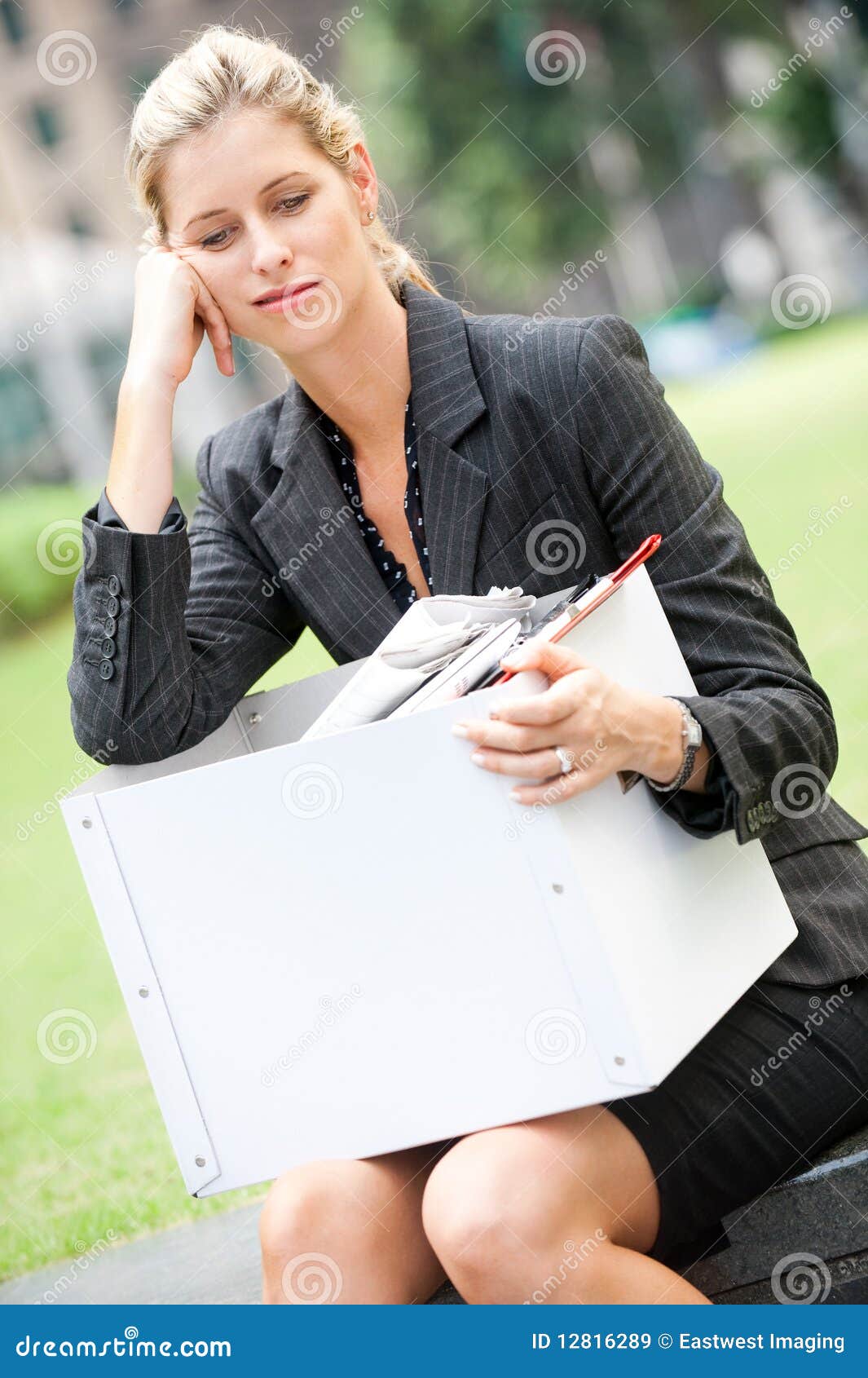 Unemployed Businesswoman stock image. Image of good, worried - 12816289
