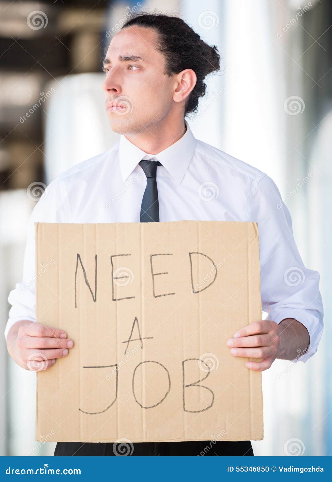 Unemployed man stock photo. Image of city, jobless, male - 55346850