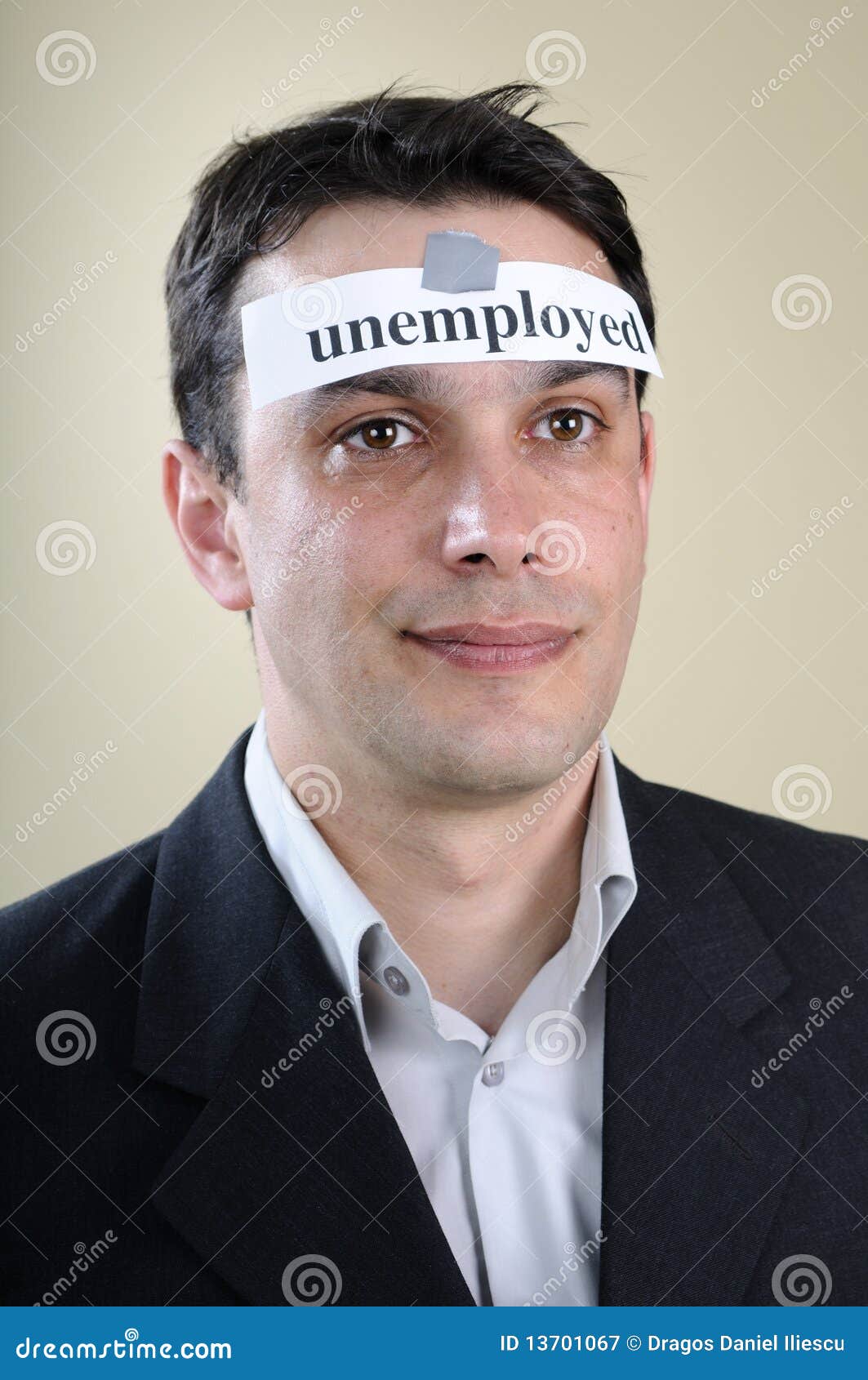 Unemployed man portrait stock image. Image of recession - 13701067