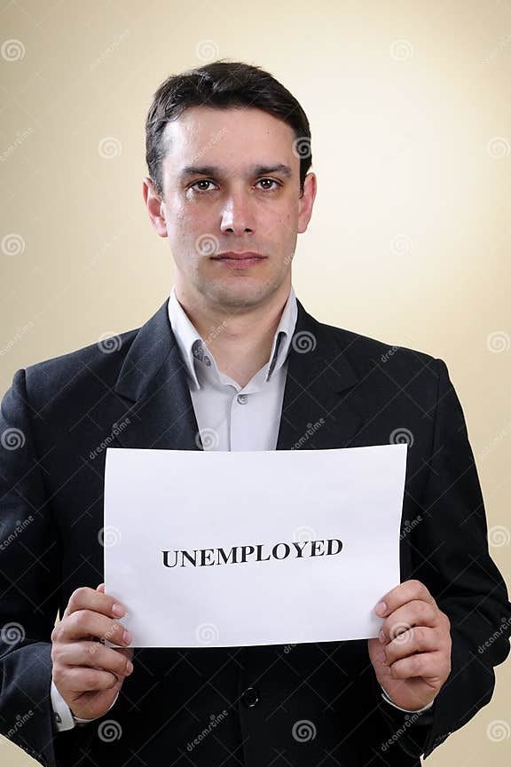 Unemployed man portrait stock image. Image of planning - 13701145