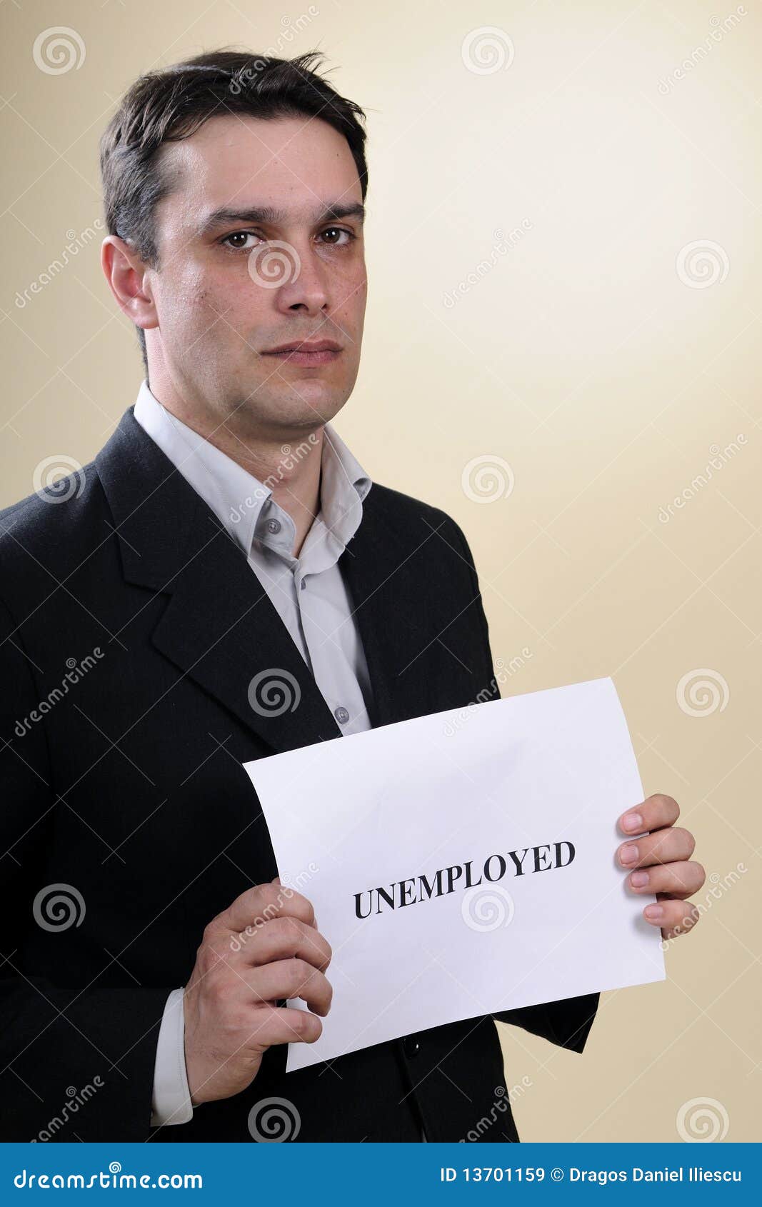 Unemployed man portrait stock image. Image of profession - 13701159