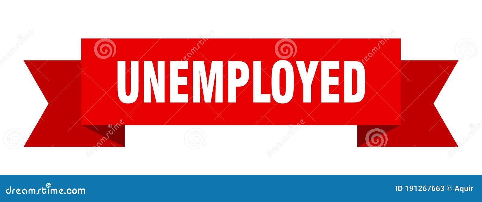 Unemployed ribbon. stock vector. Illustration of banner - 191267663