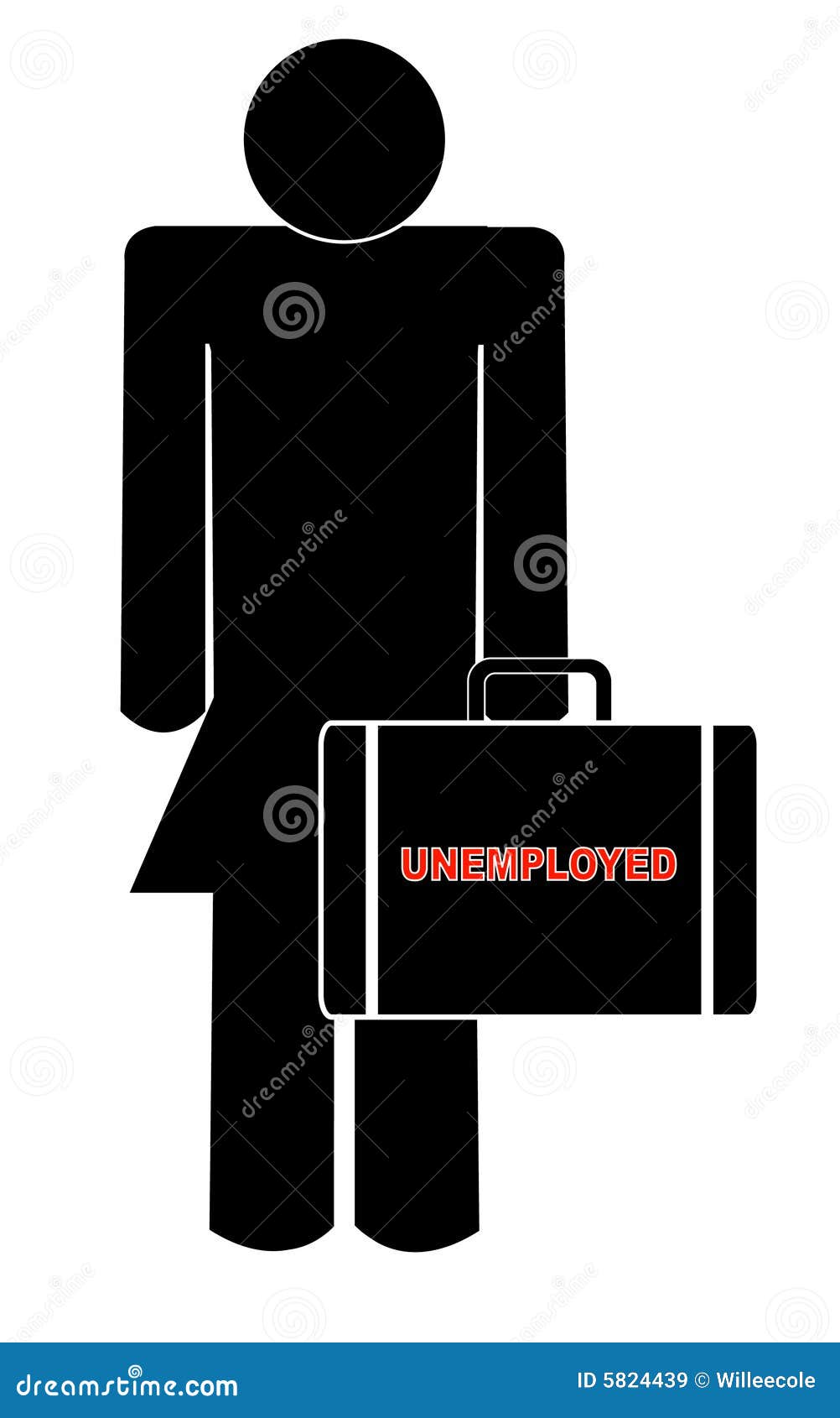 Unemployed woman stock vector. Illustration of personnel - 5824439