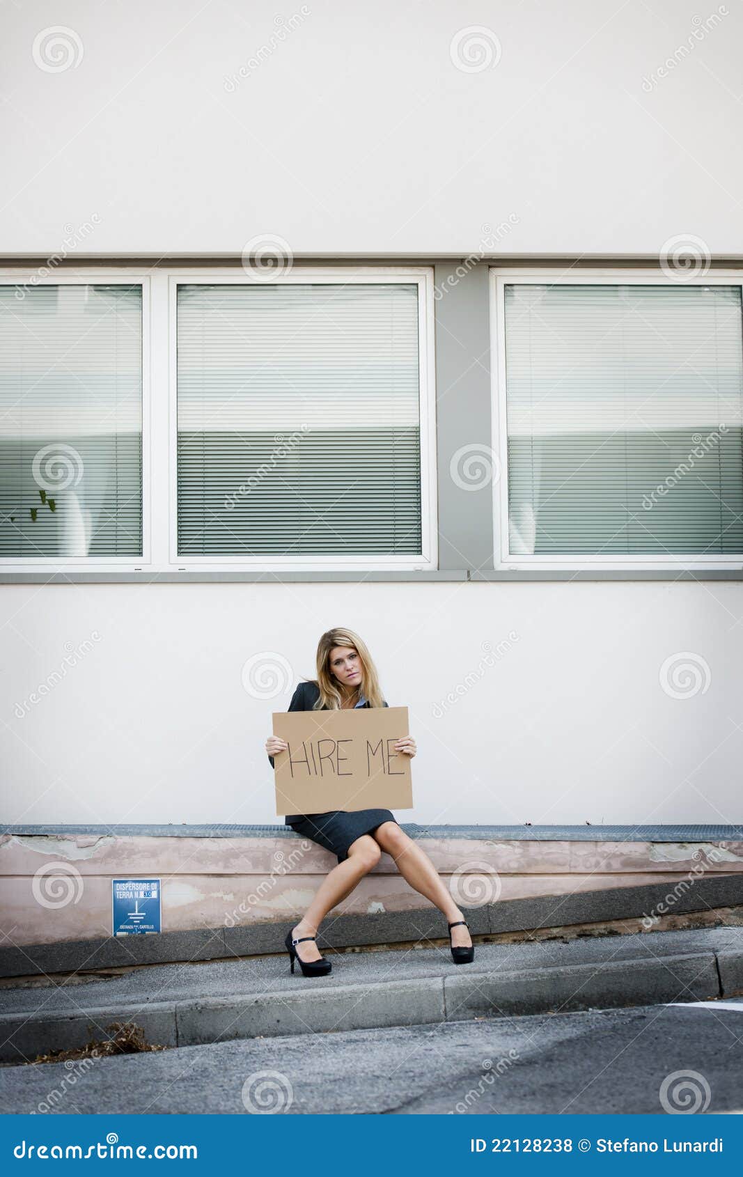 Unemployed Young Woman stock photo. Image of collar, camera - 22128238