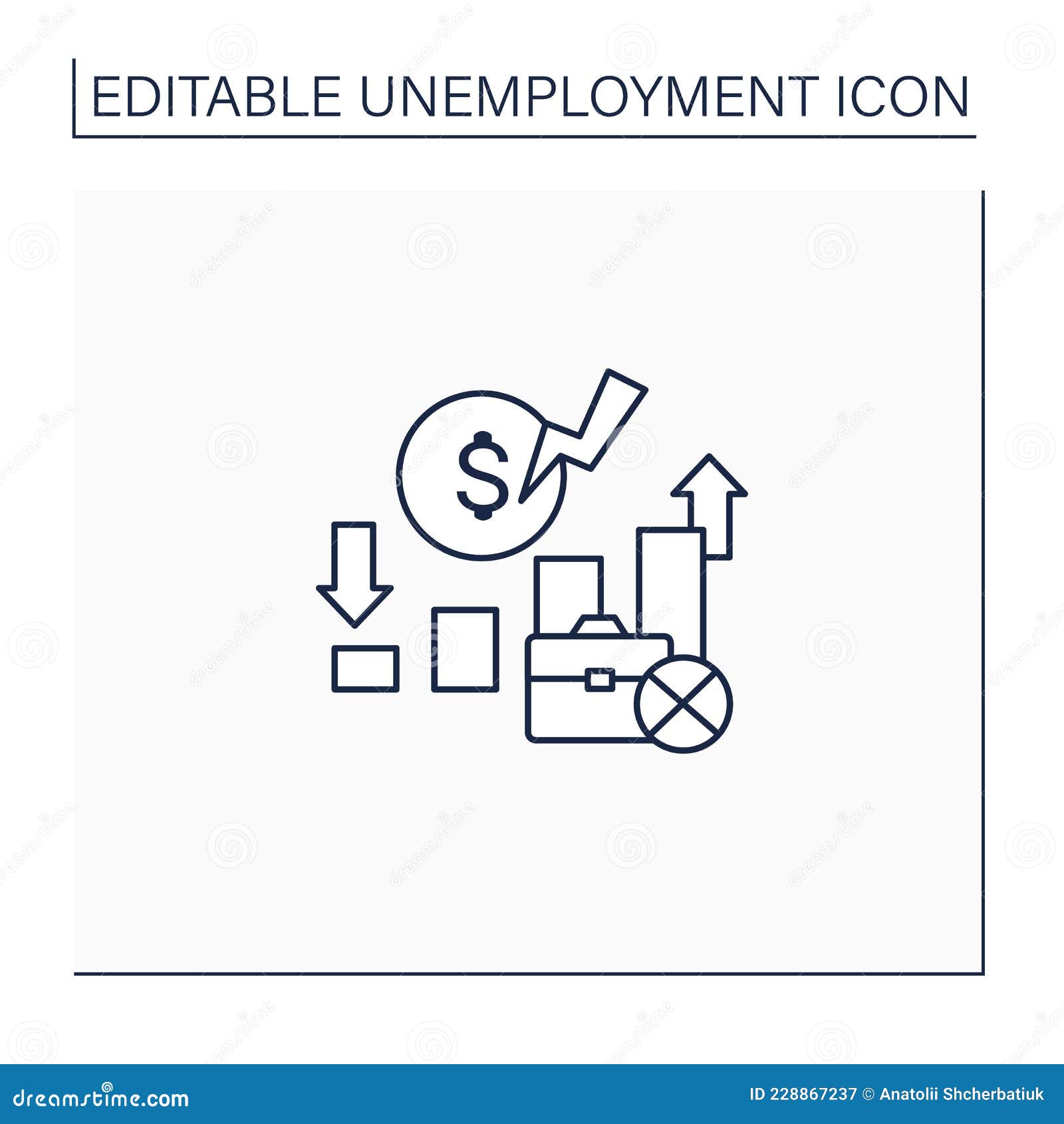Unemployment Rate Line Icon Stock Vector - Illustration of force ...