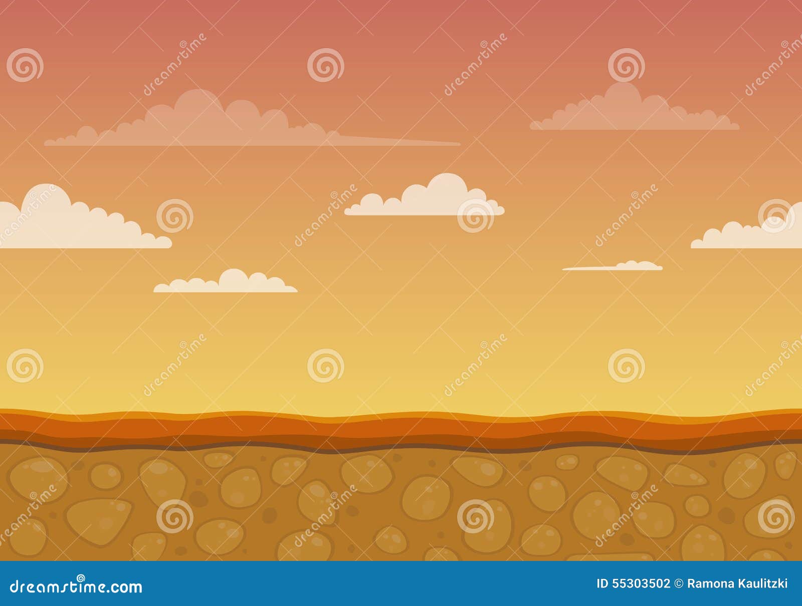Unending Landscape Background Stock Illustration - Illustration of ...