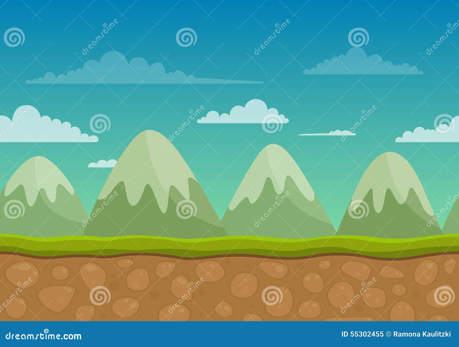Unending Landscape Background Stock Illustration - Illustration of ...