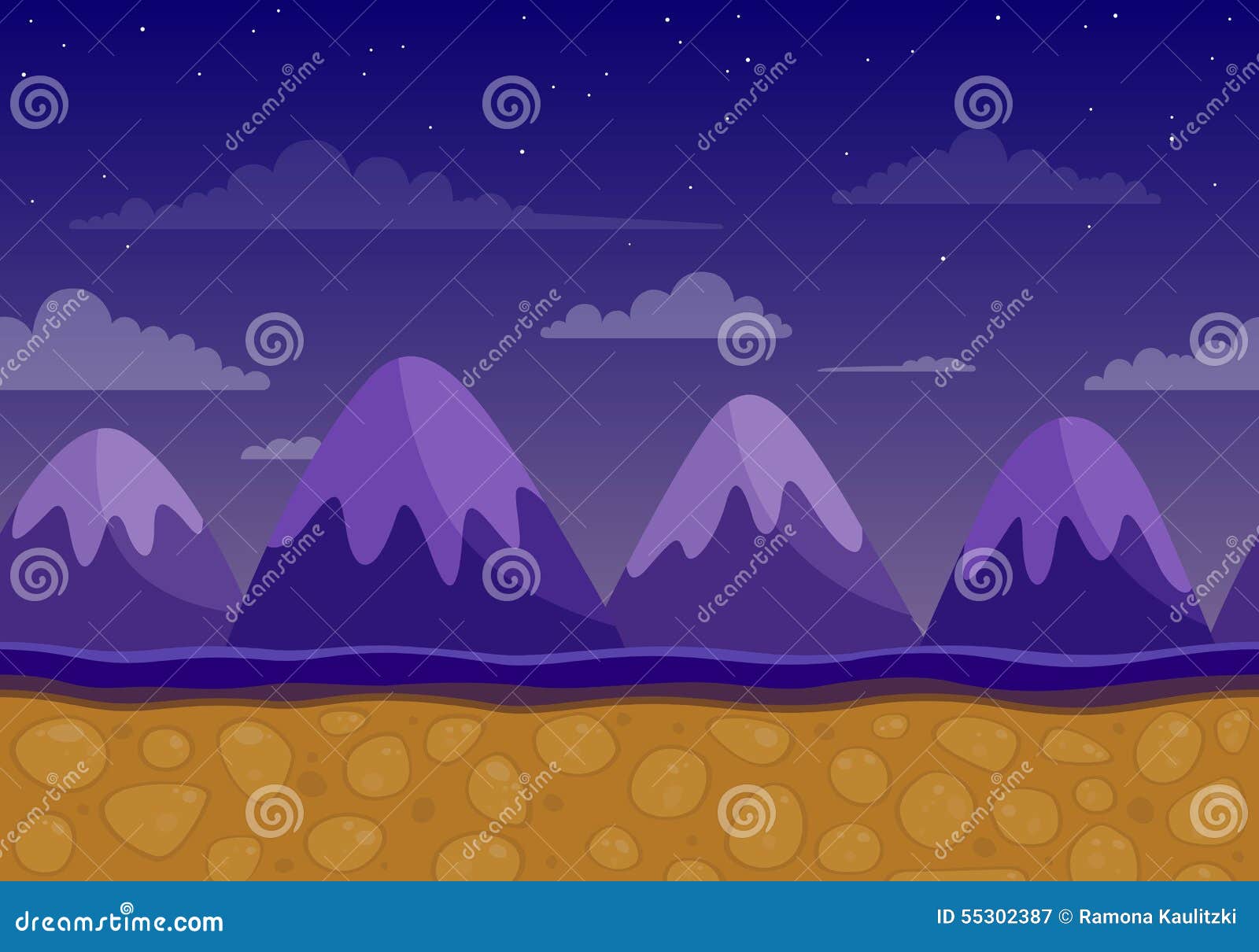 Unending Landscape Background Stock Illustration - Illustration of ...