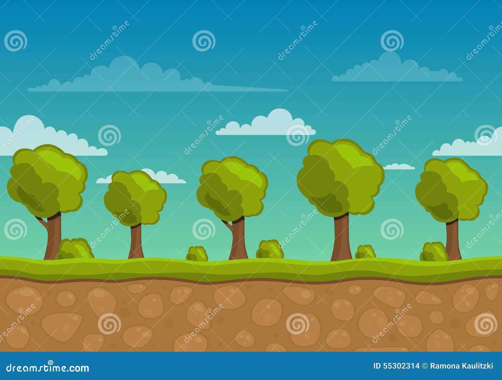 Unending Landscape Background Stock Illustration - Illustration of ...